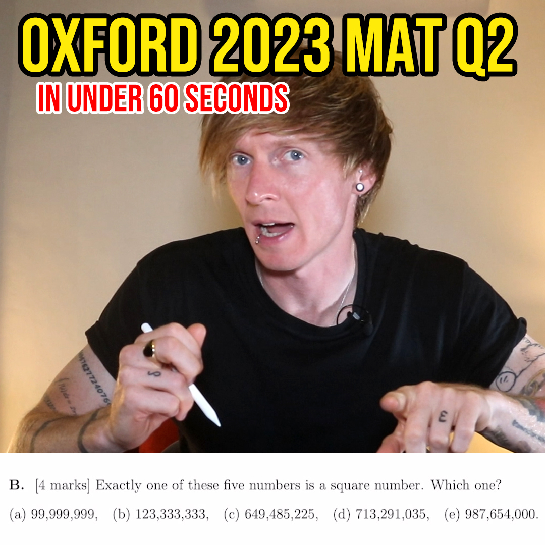 Oxford University Maths Admissions Test 2023 Q2 – TOM ROCKS MATHS